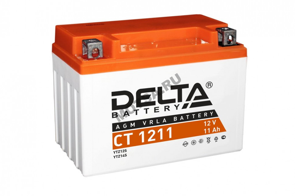 Аккумулятор 12В11Ач DELTA (Дельта) CT1211 (YTZ12S) (кислотный ...